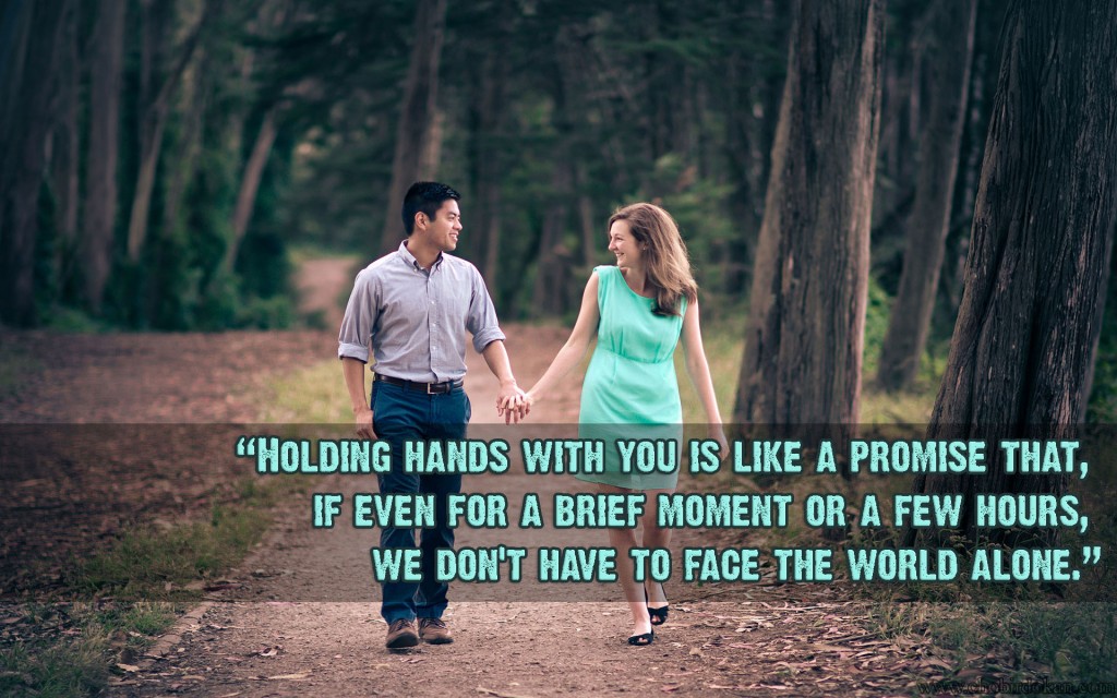 Images of Cute Love Couple Holding Hands with Quotes